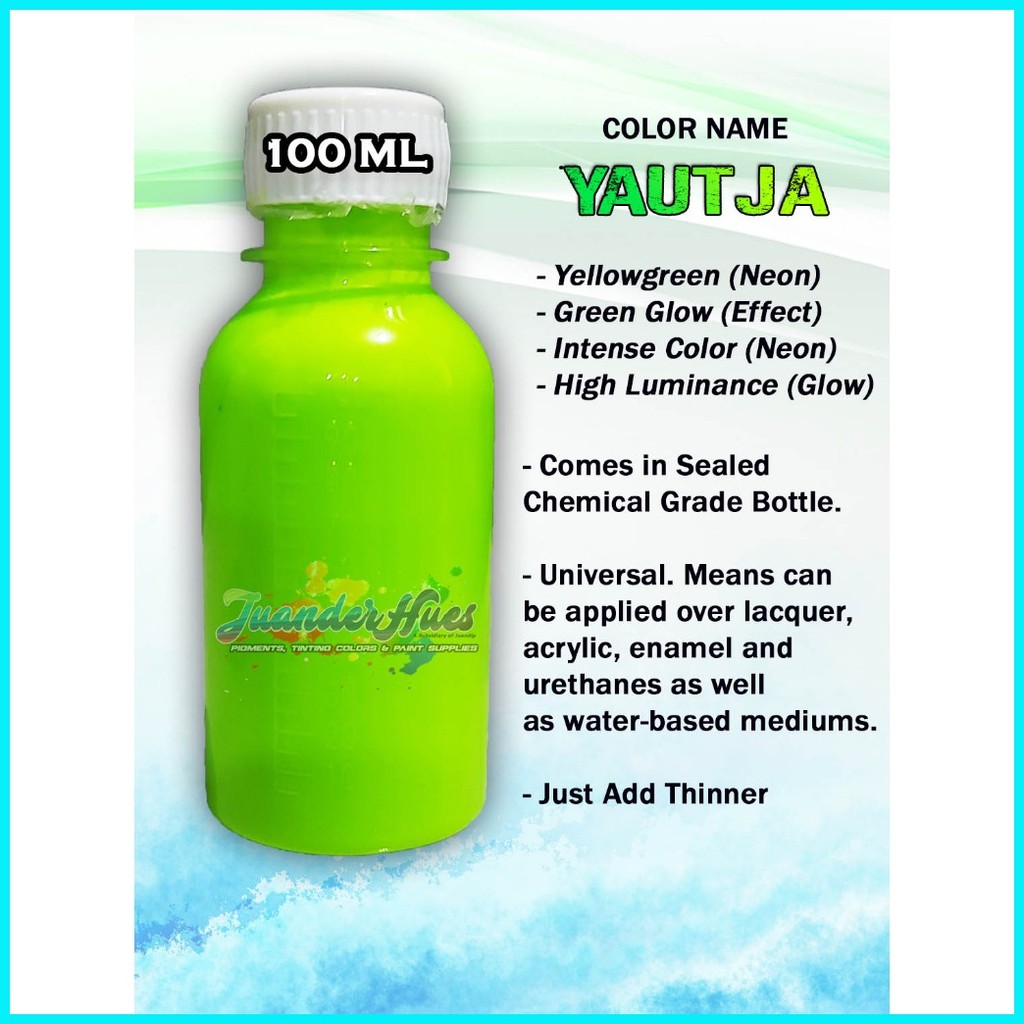 Yellow Green Neon-Nova Color Paint Fluorescent with Glow In The Dark ...