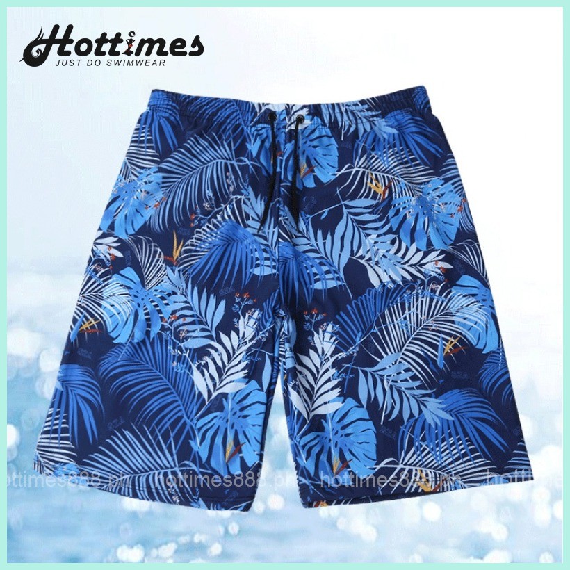 Men's swimming trunks Large -size printing vacation conservative beach ...