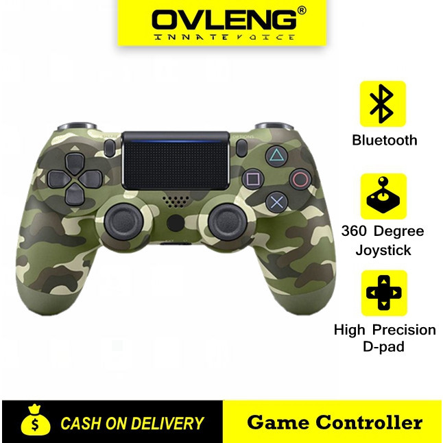 Ovleng Double Motor Wireless Joystick Gamepad Game Controller For P4 ...