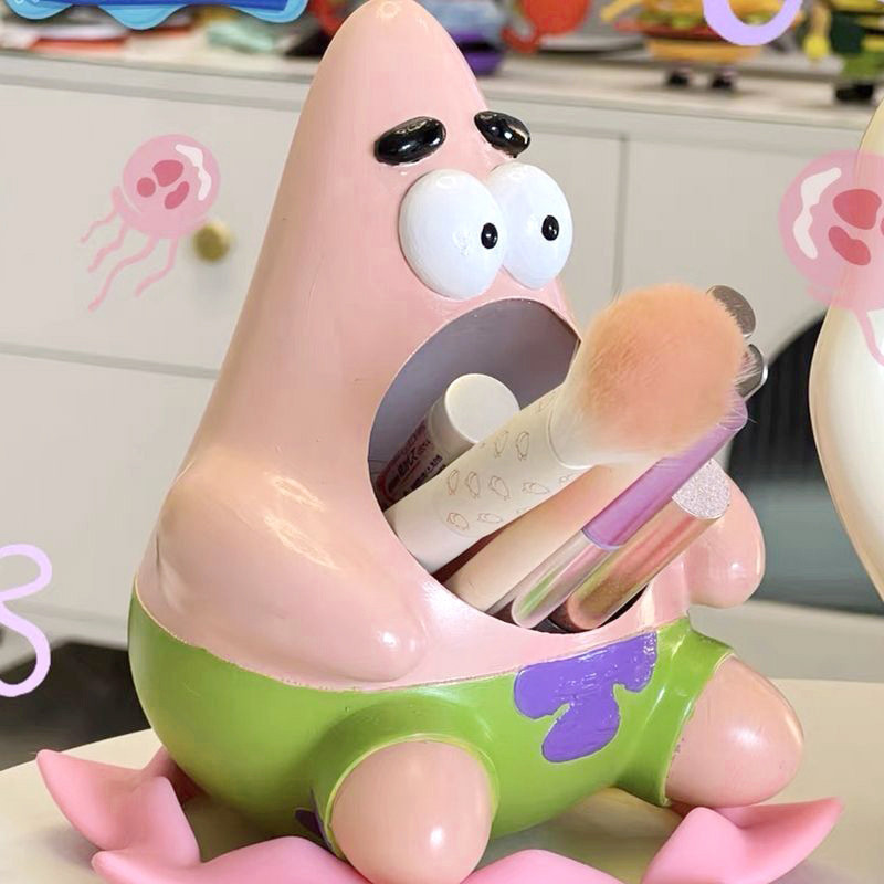 Cartoon Patrick Storage Bucket Desktop Multifunction Pen Holder Gift ...
