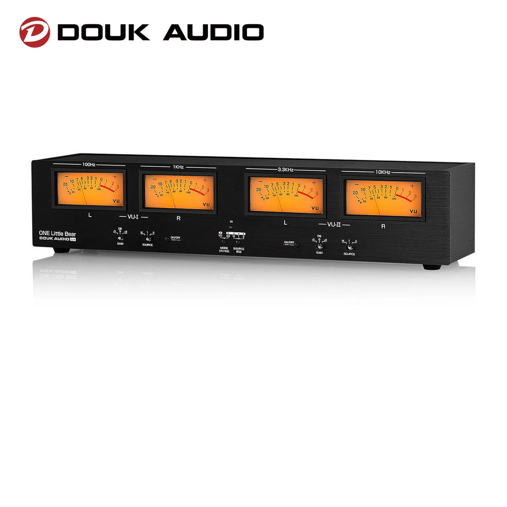 Douk Audio 4-Channel Analog VU Meter RCA/XLR Switcher Box Audio ...