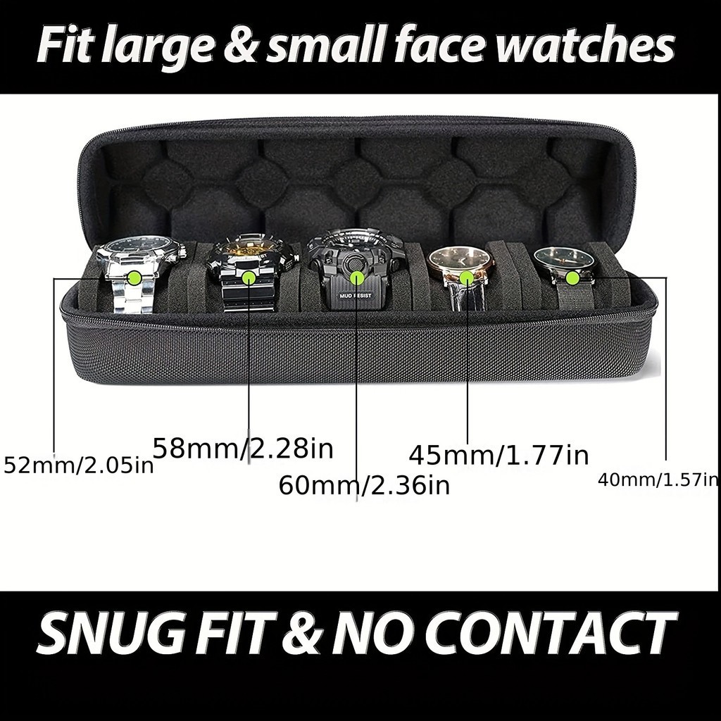 5 Slots Watch Storage Bag for Men Women Watch Storage Box Wristwatch ...