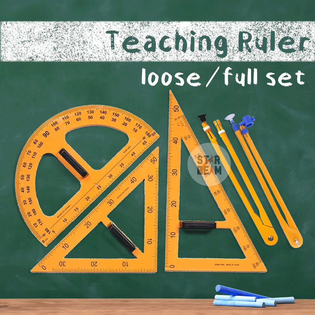 Large Teaching Ruler/ Compass/ Protractor Set/ Loose Mathematical ...