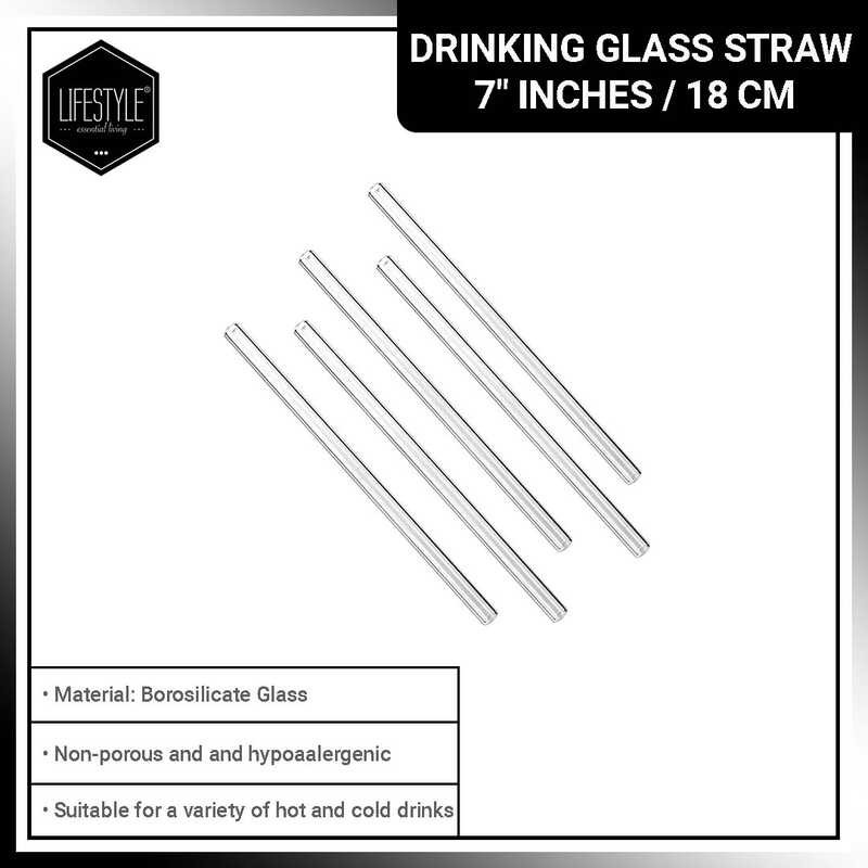 HL Lifestyle Drinking Glass Straw 7" inches / 18 cm Set ng 6(SM ...