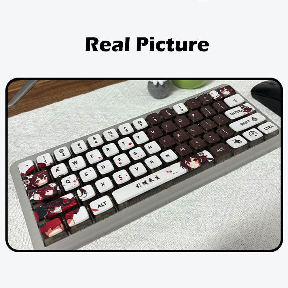 Hutao Pudding Keycap Four-sided Light Transmission SAX Profile PBT Dye ...