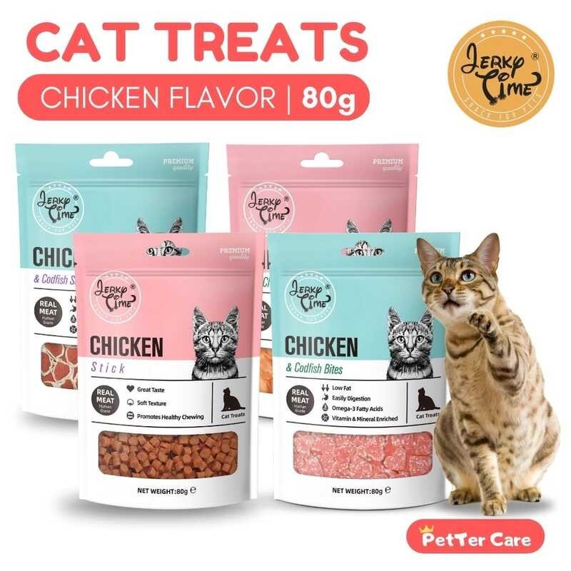 Jerky 2024 COD Time Chicken Flavored Cat Treat with Real Meat 80g ...