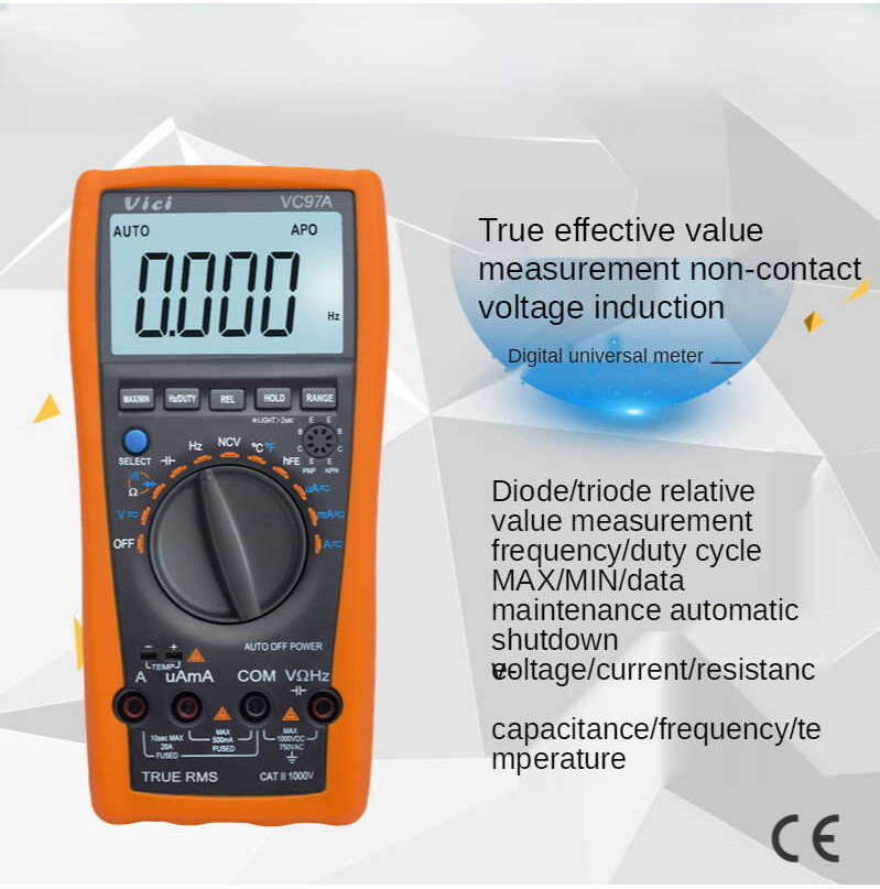 VC97A Bagong VC97 1000V Digital Multimeter DC Auto Range DMM Temperature Current Meter ...