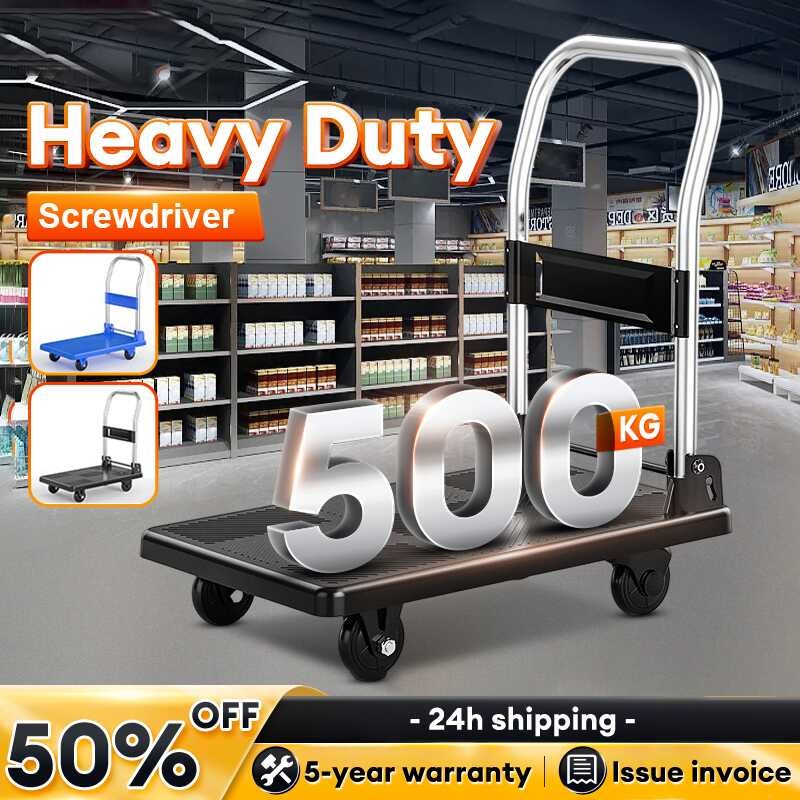 Wheels Hand Trolley Trucks Push Cart Heavy Duty Foldable 1000Kg Aluminum Multifunctional Grocy ...