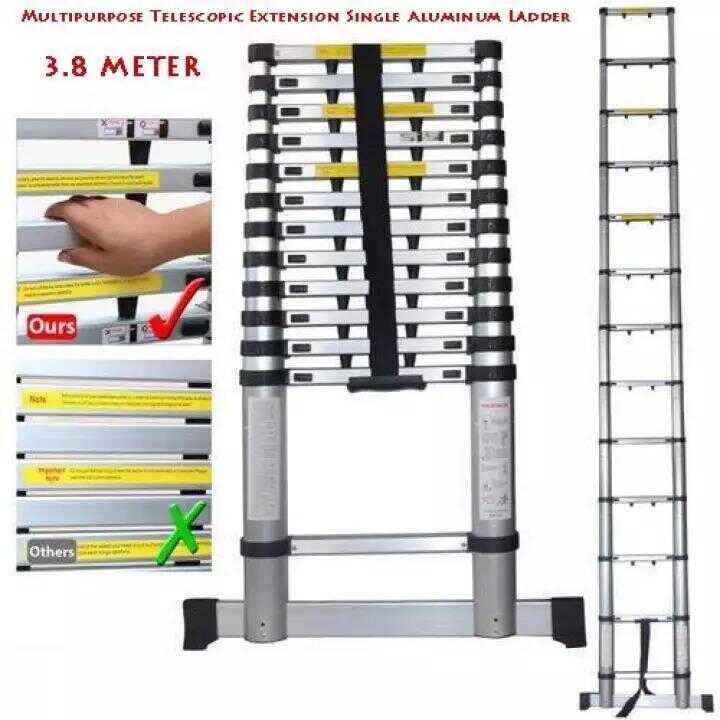 Telescc Multipurpose Extension Single Aluminum Ladder 3.8 Meter ...
