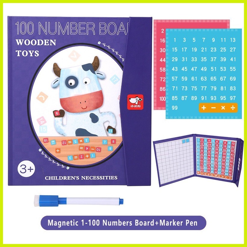 Laminated Educational chart 1-100 Numbers Board mathematics Wooden ...