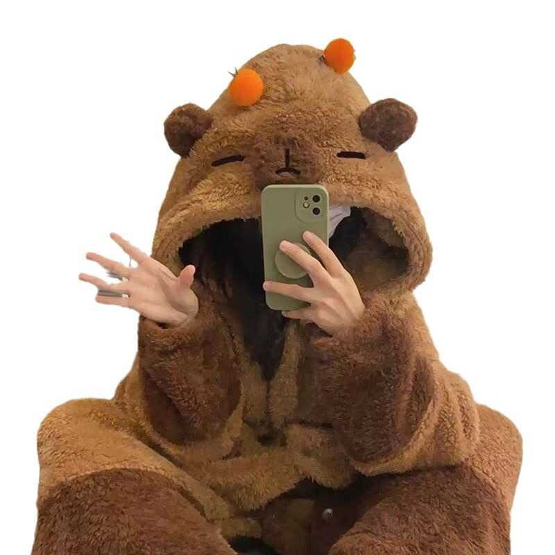 Capybara Adult Cosplay Costume Robes Kigurumi Onesie Anime Nightgown ...