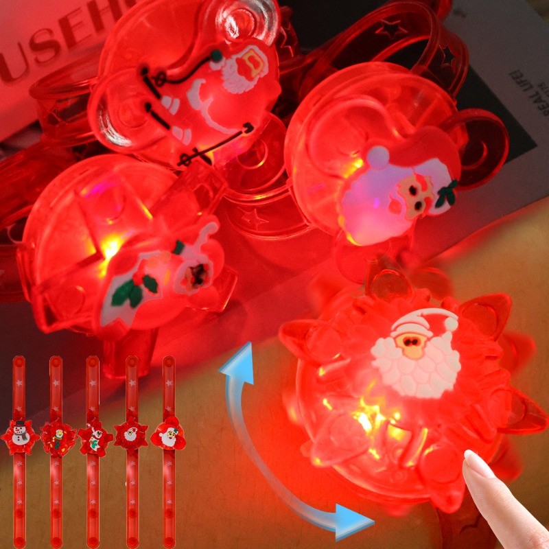 3Pcs Christmas Light Up Gyro Watch Toy - LED Luminous Spinning Gyro ...