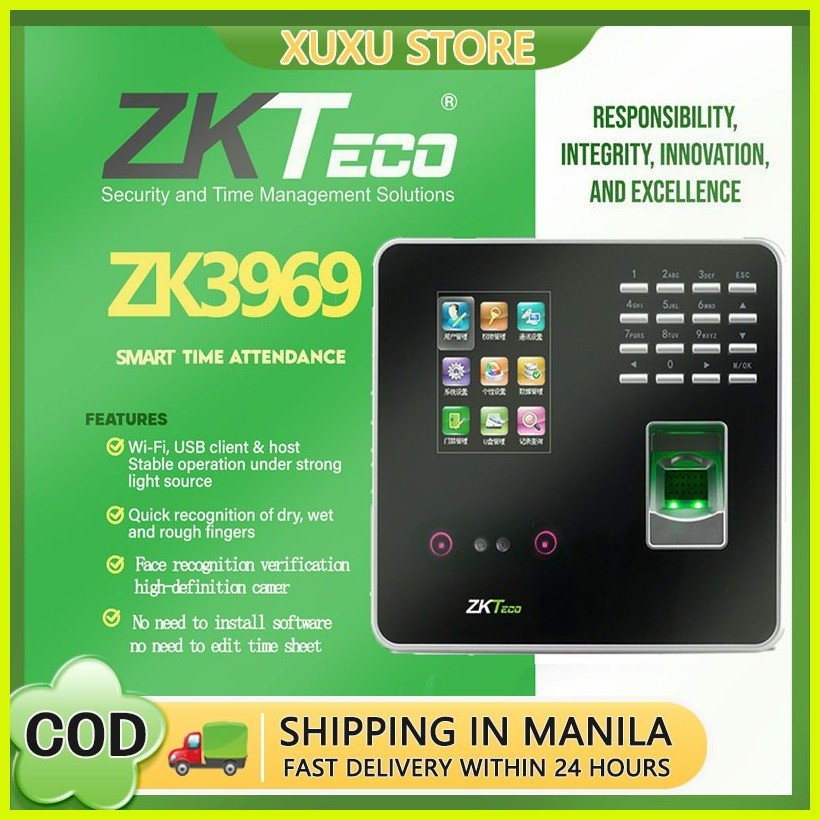 ♀ ZKTeco Fingerprint Attendance Machine Intelligent Biometric Face ...
