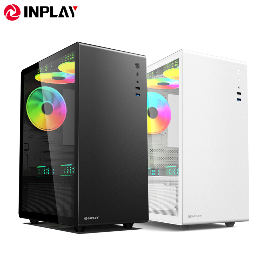 ∈ ♞INPLAY Meta A500 Micro ATX PC Case With Tempered Glass Type-c Port ...