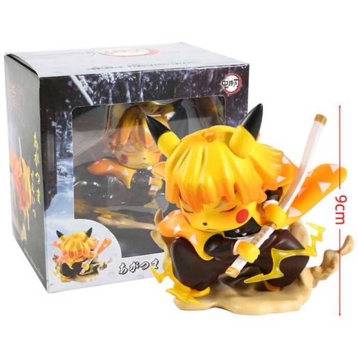 & Demon Slayer Zenitsu Agatsuma Pikachu Cosplay PVC Figure Collectible ...