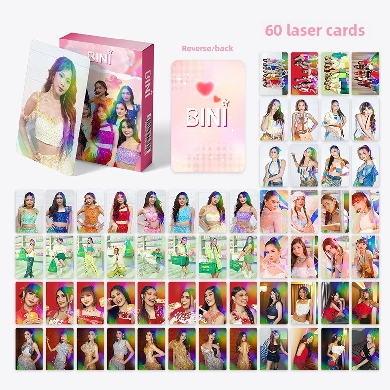 Bini Lomo Card 60Pcs Cards Jollibee Photo Card Holographic Photocards ...