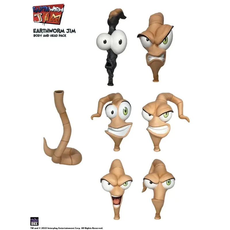 PDNA Earthworm Jim Movable Joint Anime Figure EARTHWORM SNOT WORM BODY ...
