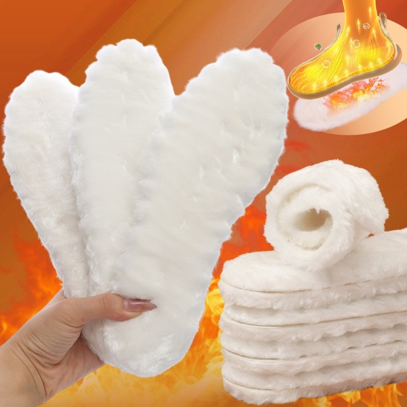 Autumn Winter Plush Wool Shoe Insoles - Soft, Comfortable, Shock ...