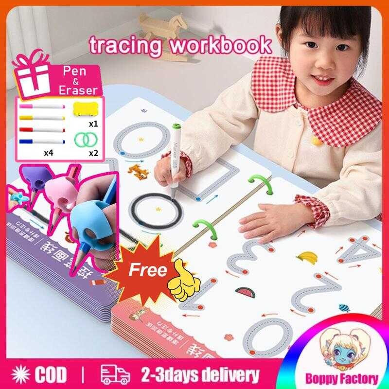 136 Tracing Book For Kids Training Coloring Erasable Writing Materials ...