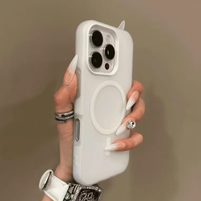 Luxury matte 2-in-1 jelly colored magnetic shock-absorbing phone case ...