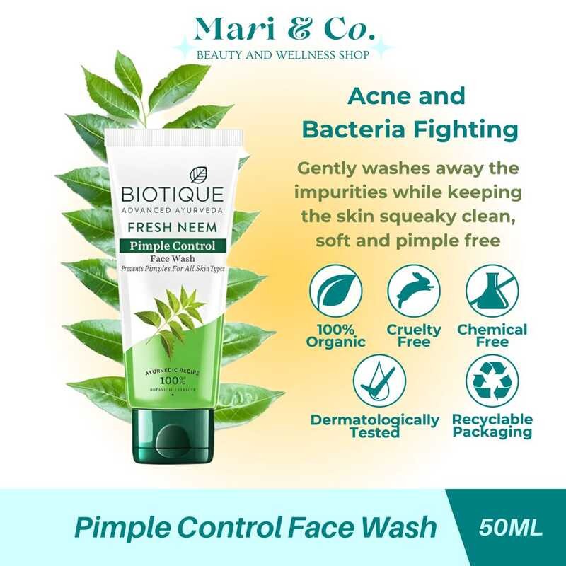 Biotique Fresh Neem Control Antibacterial, Anti Facial Cleanser ...