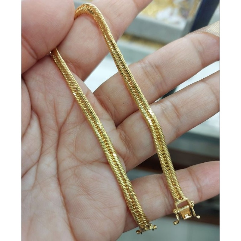 ♞18K Saudi Gold Triple Lock Bracelet (nasasangla) | Shopee Philippines
