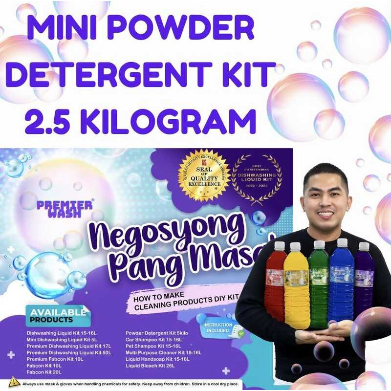 MINI PREMIUM POWDER DETERGENT KIT 2.5Kilo With Oxybleach - PREMIER WASH ...