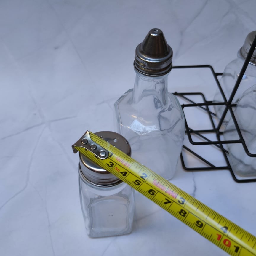 140ml Glass oil and vinegar condiment bottle set for chicken oil salt ...