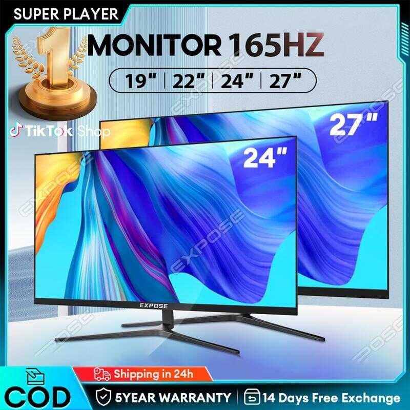 【Expose】Monitor PC 19/22/24/27 Inch Curved/Flat Computer Gaming Monitor ...