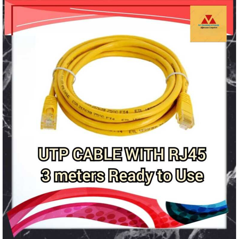 UTP CABLE 3 METERS WITH RJ 45 / READY TO USE PATCH | Shopee Philippines