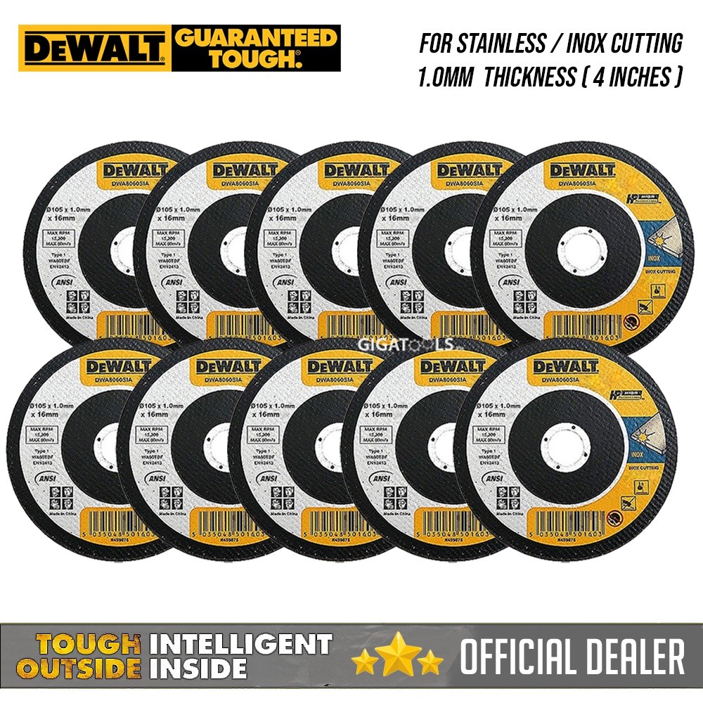 DeWalt DWA8060 4-inch Cutting Disc for Inox / Metal Cutting 10pcs ( 10 ...
