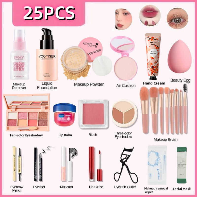 25Pcs Makeup Set Cosmetic Kit Liquid Foundation+Set Up Spray+Concealer ...