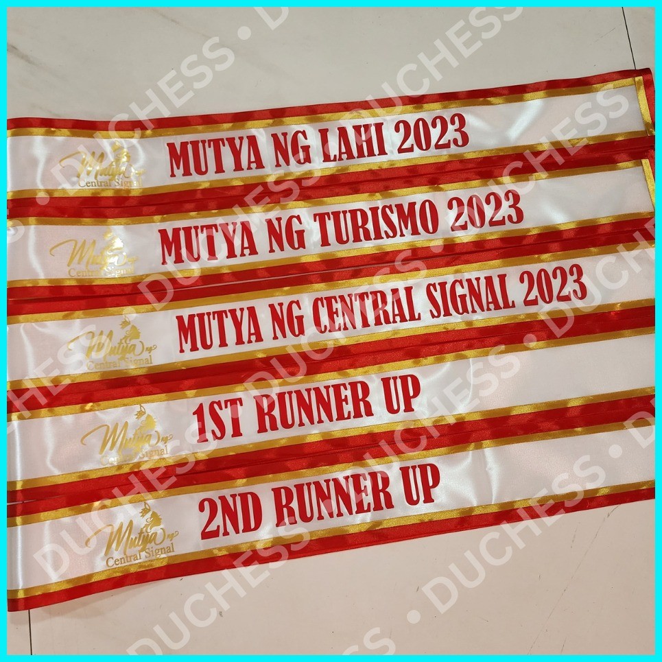 Customized Sash Customize Stole Pageant Sash DOUBLE RIBBON TRIMMINGS ...