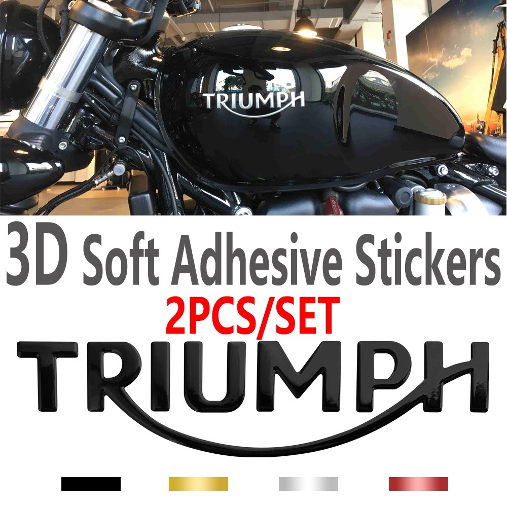Triumph Motorcycle Logo Emblem Fuel Tank Label Stickers 3D Three ...