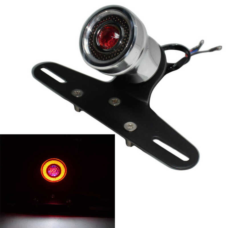 Motorcycle Vintage LED Taillight Rear License Plate Stop Light Retro ...