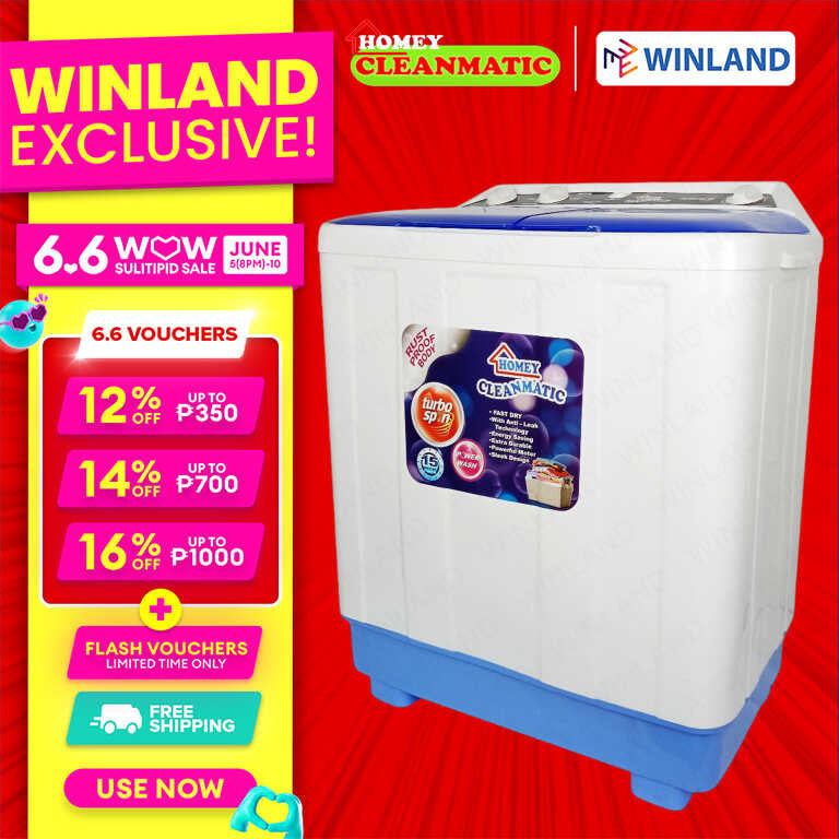 Ni Homey Winland Cleanmatic Twin Tub Washing Hine 6.5Kgs Whm-652 ...