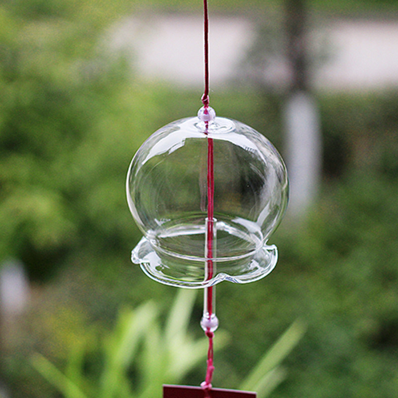 Transparent Glass Wind Chimes Japanese Style Door Window Bell Hanging ...