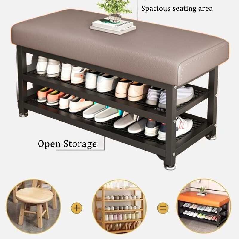 Shoe Storage Bahay Bakal Cushion Rack Pinto Sapatos Pagbabago Bangko Ng ...