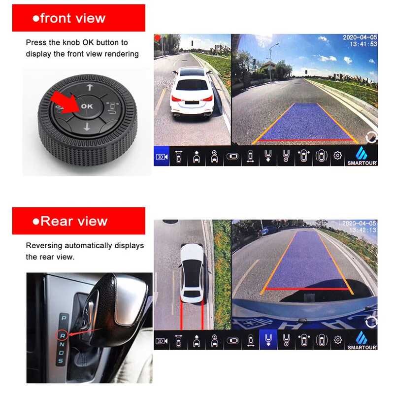 SMARTOUR HD 4K 3.5D 360 Degree Bird Panorama System Cameras Car Parking ...