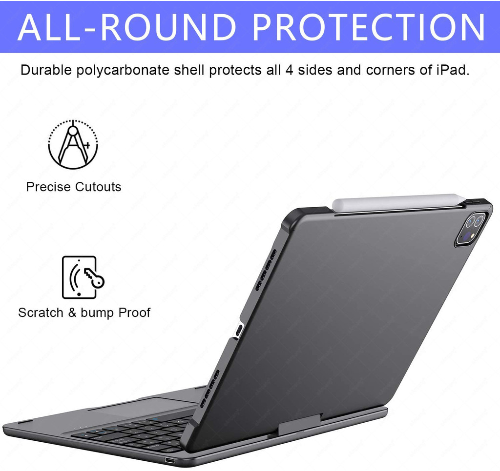 360 Rotate Keyboard Case For iPad 10Gen 2022 11th A16 10.9 Air 11 13 M3 ...