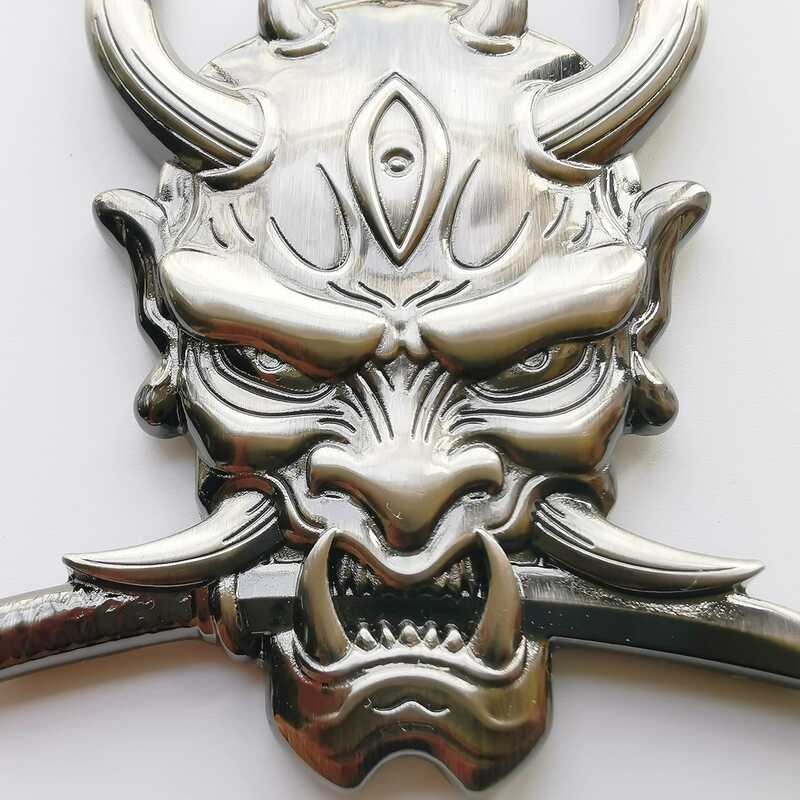 3D Metal MiroSan Demon Emblem Sticker Cars Metallic Oni Skull Devil ...