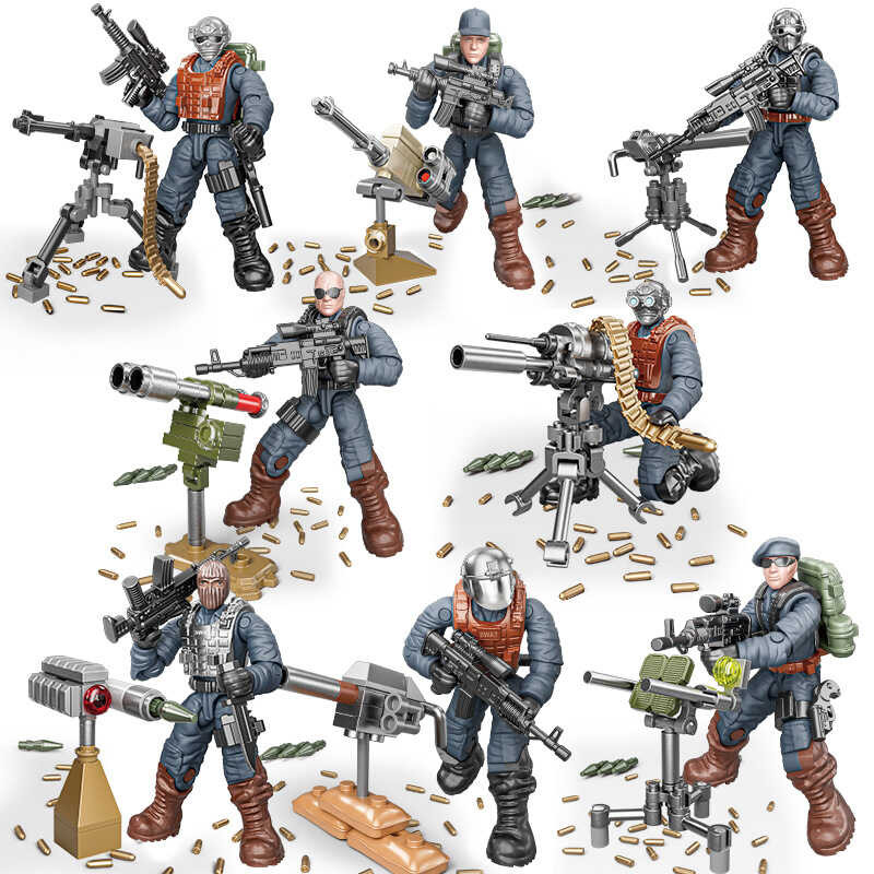 Small Particle Mini Soldier Military Building Blocks Scene Assembly ...