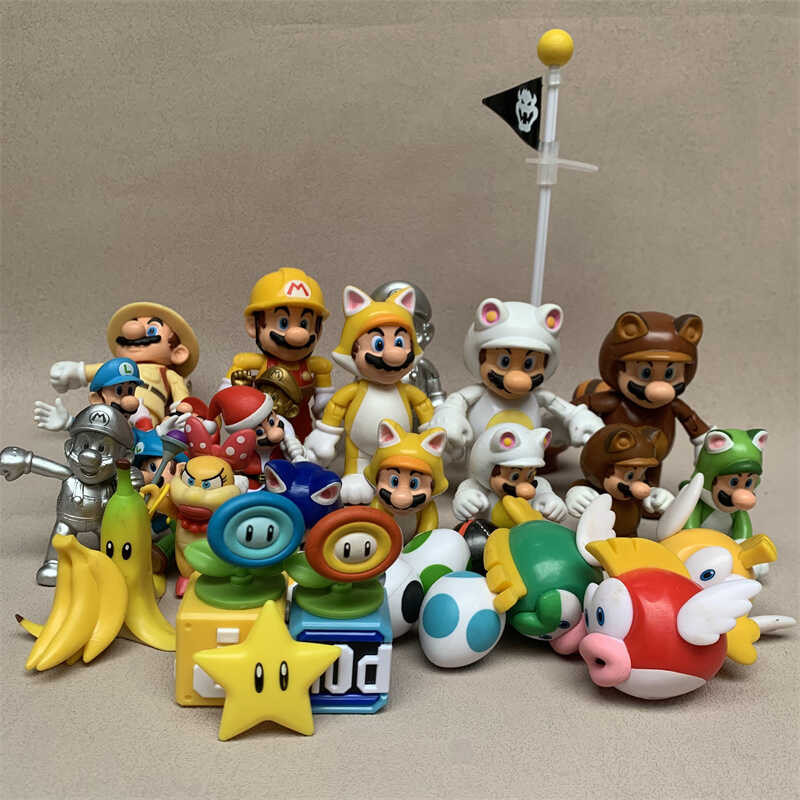Genuine Loose Super Mario Luigi Mario Panda Desktop Ornament Movable ...