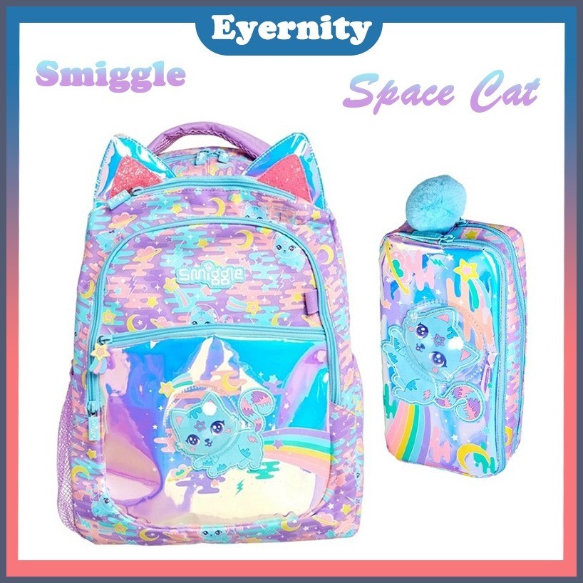 Smiggle Children Schoolbag Space Cat Backpack Primary Pencil case ...