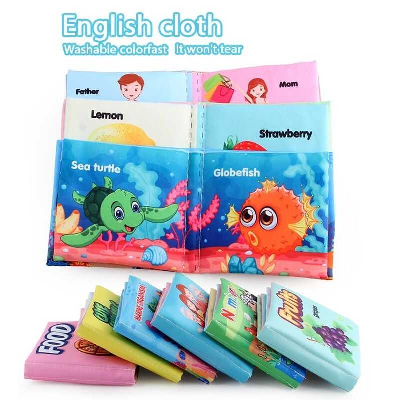 English Cloth Newborn Soft Cloth Cartoon Books Enlightening Education ...