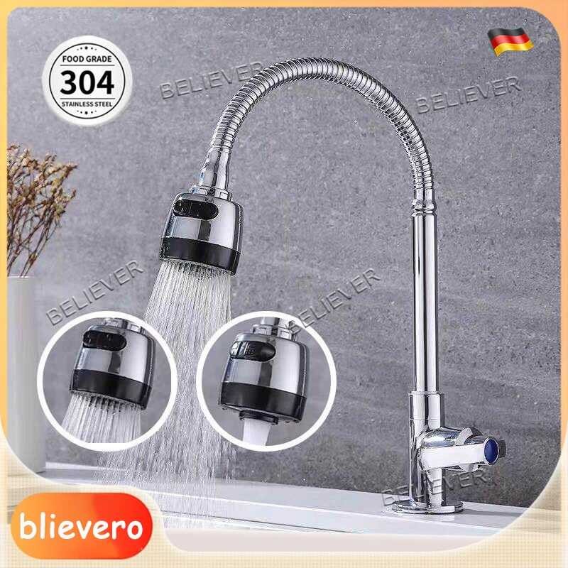 Kitchen Faucets Sink Stainless Steel Flexible Faucet With Sprayer ...