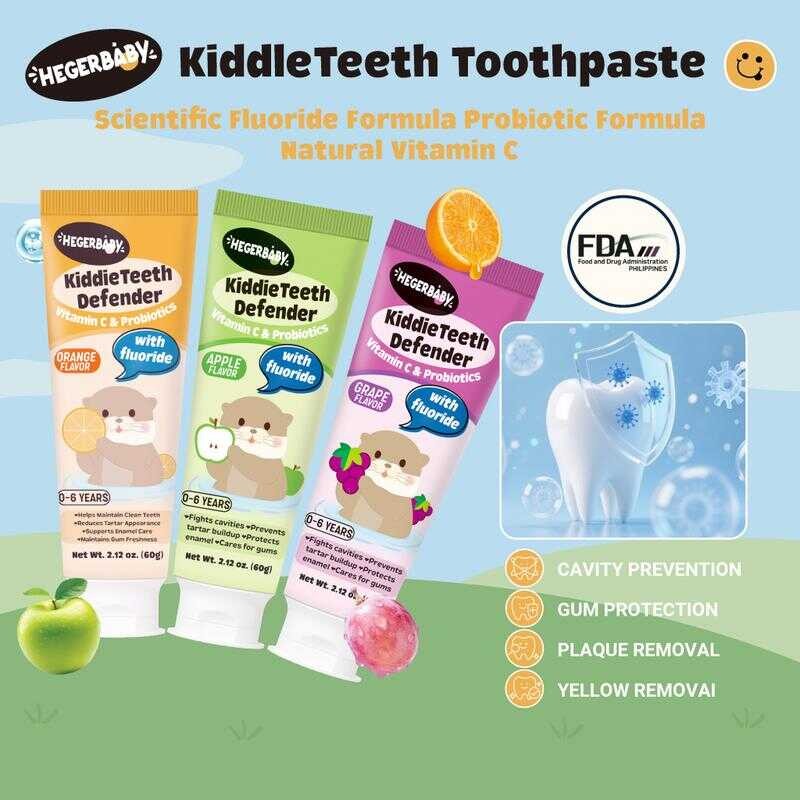 Hegerbaby Kiddieteeth Defender Toothpaste - Orange / Grape Green Apple ...