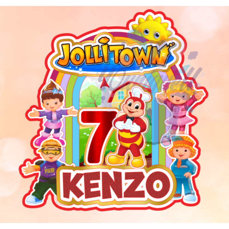 Jollibee Jollitown Cake Topper (3D/Layered) | Shopee Philippines