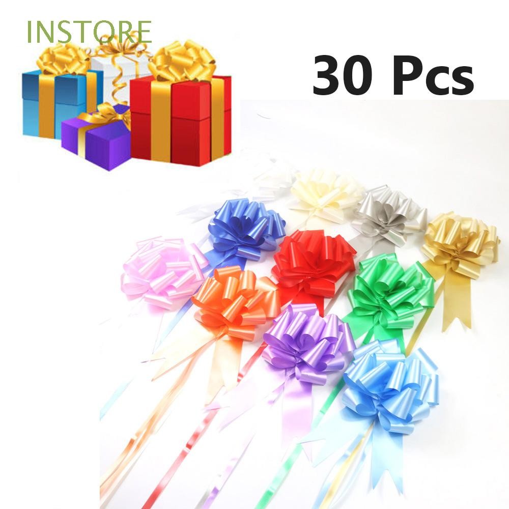 INSTORE 30Pcs Flower Wrapper Car Gift Packing Pull Bow Ribbon Party ...