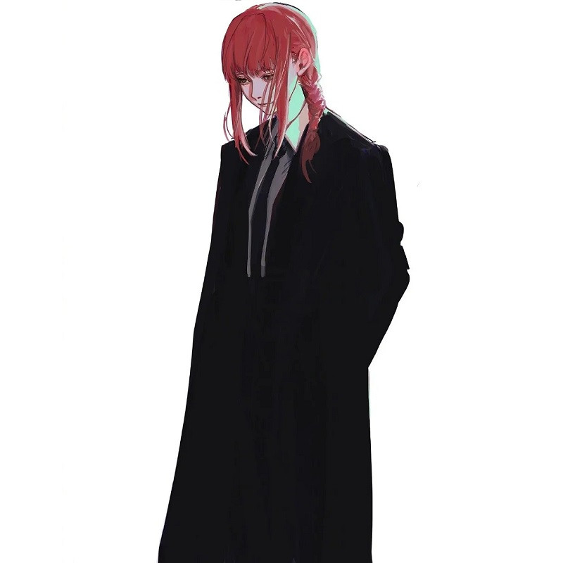 Makima Black Coat long coat windbreak Cosplay overcoat jacket S-XXXL ...
